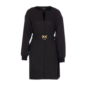 Pinko Pinko, Femme, Robes, Noir, Taille: 40 FR Robe &Eacute;l&eacute;gante Noire en Soie & Nylon