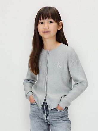 Calvin Klein Cardigan-pullover Mit Silberfarbener Beschichtung - Silver - M&auml;dchen - 14 Jahre (164 cm)