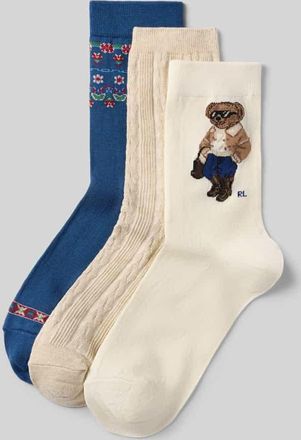 Polo Ralph Lauren Socken mit B&auml;renstickerei im 3er-Pack