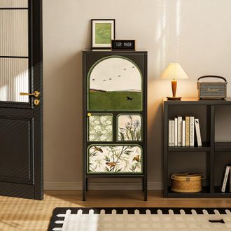 Generic K&uuml;chen-Sideboard, kunstvoller Aufbewahrungsschrank, Korpus aus Kohlenstoffstahl, abgerundete Griffe, platzsparende Aufbewahrungsl&ouml;sung for kompakte Wo