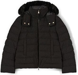 Motivi Femme, Vestes, Noir, Taille: 46 FR Doudoune épaisse à paillettes avec capuche