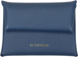 Jil Sander Femme, Accessoires, Bleu, Taille: ONE Size Portefeuille Bifold de Luxe en Cuir