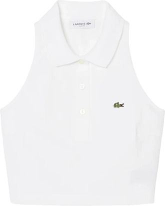 Lacoste Femme, Tops, Blanc, Taille: 40 FR L.12.D Polo sans manches slim fit