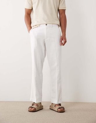 Abercrombie & Fitch Pantalon droit &agrave; pinces - Blanc