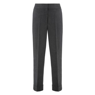 PESERICO Dunkelgraue Wollmischung Cropped Hose - - Trousers - Damen - Grau - 2XL