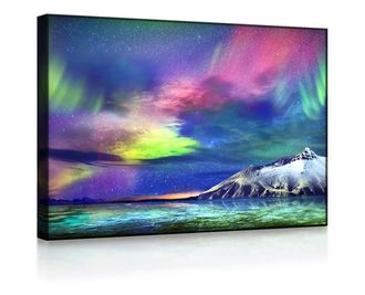 Lightbox Multicolor | Bilder mit LED Hintergrundbeleuchtung | Atemberaubende Nordlichter | 60x40 cm | Front Lighted