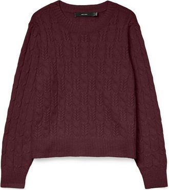 Vero Moda Strickpullover VMARIES LS O-NECK CABLE PULLOVER BF mit Zopfstrickmuster