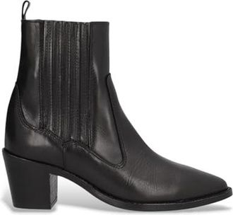 Alpe Bottines en cuir Nevada noir, Noir, 38 EU