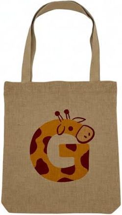 Fabulous Sac Shopping Tote Bag Aspect Lin - G like Girafe Letter First Name Animals Drawing Child - Sac de Courses Toile Epaisse 360g Beige Naturel Cabas Port&eacute;