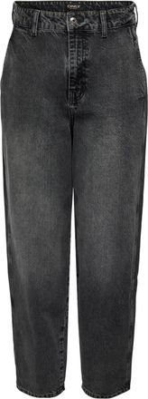 Only Damen Onltova Hw Balloon ANK DNM Cro Jeans, Dark Grey Denim, 28 W/30 L
