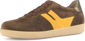 Gabor Damen Low-Top Sneaker, Frauen Halbschuhe,Best Fitting,Strassenschuhe,Freizeitschuhe,Turnschuhe,Laufschuhe,Whisky/Gold./Bronc,38.5 EU / 5.5 UK