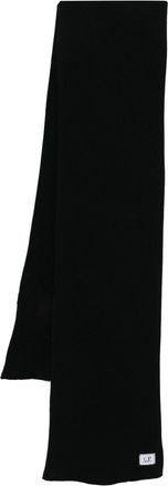 C.P. Company Gerippter Strickschal - Schwarz