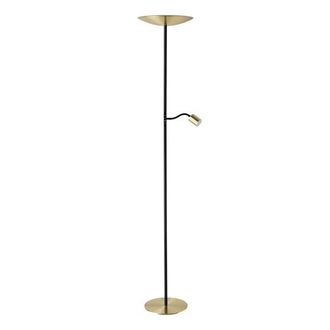 Eglo Lampadaire salon LED Conivarino, lampe de lecture sur pied, l&egrave;che-plafond avec liseuse flexible, &agrave; intensit&eacute; variable, luminaire en acier laiton bross