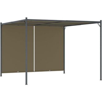 vidaXL Vidaxl - Pergola de jardin avec auvent r&eacute;tractable 3x3 m Taupe 180 g/m&sup2;