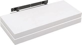 Woltu 2X Wandregal Wandboard Bücherregal Regale für Deko Wandablagen aus MDF Holz, 2er Set Hängeregal Weiss, 40x23x3,8cm RG9372ws-2