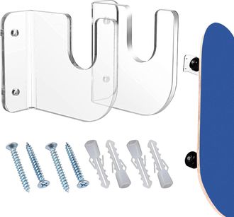 Generic Skateboard Halterung | 2-teiliges Acryl Organizer Montage-Set | Skateboard Wandhalterung Pr&auml;sentation | f&uuml;r Aufbewahrung in Wohnzimmer Schlafzimmer Ga