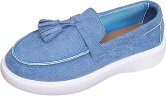 Generic Mocassins larges et confortables pour femme - Couleur unie - Style classique - Respirant - D&eacute;contract&eacute; - Chaussures plates &agrave; enfiler - Pour le travail