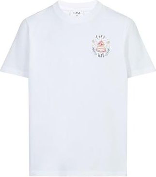 Casablanca Tee-shirt droit col ronds&eacute;rigraphi&eacute; en coton