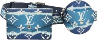 Louis Vuitton Ceinture Monogram pr&eacute;-poss&eacute;d&eacute;e - Femme - Pre-owned - Bleu - Taille: ONE Size