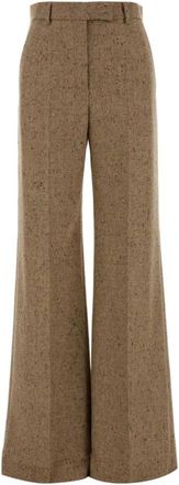 Valentino Garavani Femme, Pantalons, Beige, Taille: 36 FR Melange Sand Wool Palazzo Pant