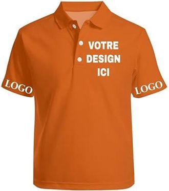 Generic Polo Homme Manches Courtes pour Femmes personnalis&eacute;e Choisissez Votre Logo et Texte Photo Chemises de Polo Golf Tshirt Blanc Personnalisable pour Cade