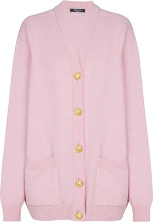 Balmain Femme, Pulls, Rose, Taille: 38 FR Oversized Mid-Length