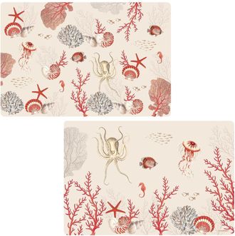 Easy Life Platzset, Tischset Reef Korallen rechteckig 45x30cm beidseitig