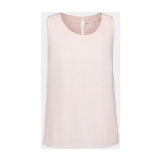 120% Lino Rosa &Auml;rmellose Leinentop - - Tops - Damen - Rosa - 3XL