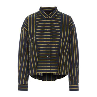 Bitte Kai Rand Gestreiftes Hemd mit Frontfalten - - Blouses & Shirts - Damen - Gr&uuml;n - XS