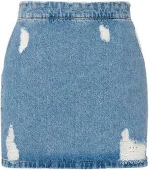 Moschino Femme, Jupes, Bleu, Taille: W30 Minijupe en jean de coton