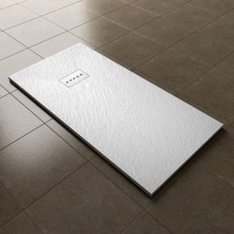 Sonni Smc Duschtasse Rechteckig 140x70cm Rutschfest Wei&szlig; Duschwanne Flach Bad - Sonni