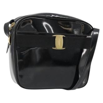 Ferragamo Pre-owned Lackleder Schultertasche - - Pre-owned - Damen - Schwarzk - ONE SIZE