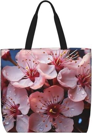 Generic Fleur De Cerisier Roses Sac Fourre-Tout D&eacute;contract&eacute; Tote Bag L&eacute;ger Sac A Main Femmes Pour Plage Shopping Gym