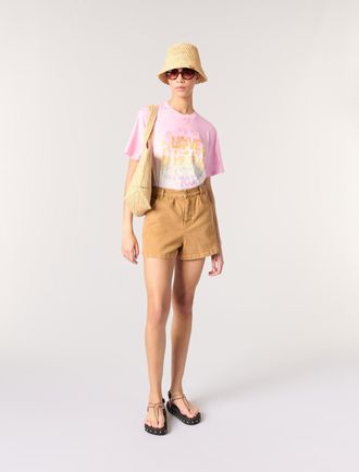 Maje T-Shirt Mit Druckmuster - Rosa - Gr&ouml;&szlig;e 34 - Maje