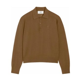 Ami Homme, Pulls, Brun, Taille: M Tricot col en V