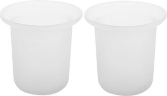 PartyKindom 2 StüCk ToilettenbüRstenhalter Set Mit Frostglasbechern rutschfest Und Leicht Zu Reinigen - Kompakter Badezimmer ZubehöR Halter FüR Hygienische Aufbew