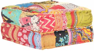 vidaXL vidaXL Pouf 60x70x36 cm Patchwork Stoff