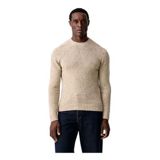 Hackett Pull &agrave; col rond en laine m&eacute;rinos Donegal - Homme - Pulls - Beige - Taille: 2XL