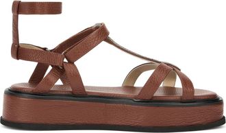 Fabiana Filippi Femme, Chaussures, Brun, Taille: 36 1/2 EU Sandales d&eacute;t&eacute; marron avec plateformes modernes et fermeture &agrave; bride