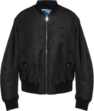 Versace Homme, Vestes, Noir, Taille: 2XL Bomber r&eacute;versible en nylon imprim&eacute;