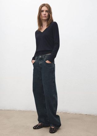 Mango Ballerines en daim &agrave; clous chocolat - Femme - 35 - MANGO