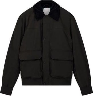 A|X Armani Exchange Blouson droit &agrave; col velours c&ocirc;tel&eacute;