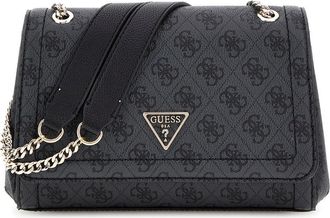 Guess Noelle II Convertible Xbody Flap Bag Coal Logo