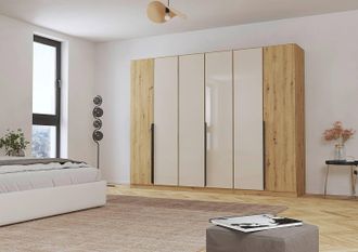 Rauch Orange home24 Dreht&uuml;renschrank Artemis 271cm Braun/Champagner/Eiche Artisan Dekor