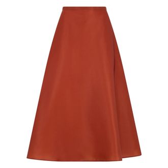 Alberta Ferretti Femme, Jupes, Rouge, Taille: 40 FR Longue Jupe Ample en Soie