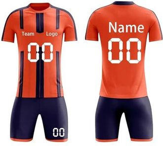 Generic Maillots et shorts de football personnalis&eacute;s avec num&eacute;ro de nom et logo de l&eacute;quipe pour enfants, adultes, jeunes fans, 2-6, L