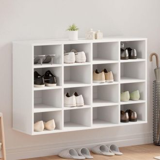 vidaXL Vidaxl - Schuhschrank mit Regal Wei&szlig; 103 x 30 x 67 cm Holzwerkstoff