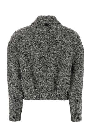 Michael Kors Womens Two-Tone Tweed Bomber Jacket Blackbone Giacche E Gilet