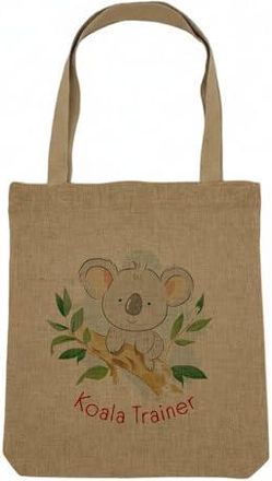 Fabulous Sac Shopping Tote Bag Aspect Lin - Koala Trainer Drawing Original Cute - Sac de Courses Toile Epaisse 360g Beige Naturel Cabas Port&eacute; Epaule Solide Imp