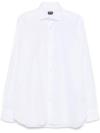Ermenegildo Zegna chemise à boutonnière sur le devant - Blanc